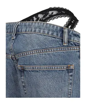 Alexander Wang Asymmetrical Lace-detailed Jeans - Indigo