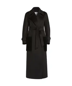 Max Mara Magia Belted Cashmere Coat - Black