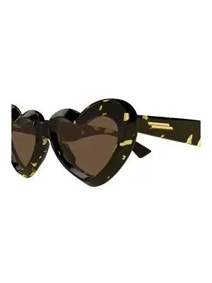 Bottega Veneta Heart Frame Sunglasses