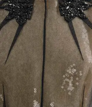 Erdem Layered Embellished Sequined Tulle Midi Dress