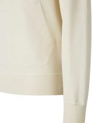Stone Island Logo Patch Drawstring Hoodie - Ivory