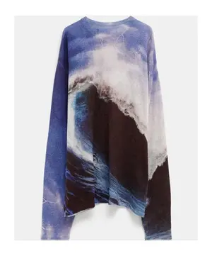ERL Wave Print Round Neck Sweater