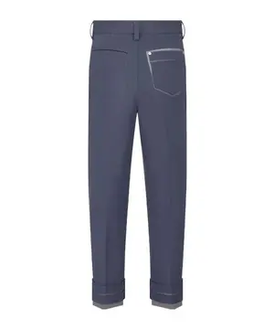 Dior Straight-leg Trousers With Augen Yarn Detail