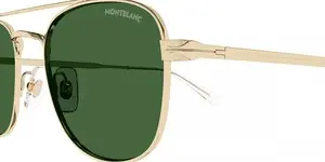 Montblanc Eyewear Double Bridge Pilot Frame Sunglasses - Gold