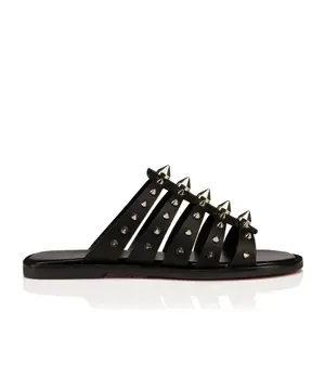 CHRISTIAN LOUBOUTIN Studded Slip-on Sandals - Black