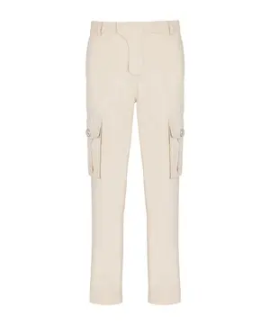 Balmain Cargo Trousers With Button Detail - Beige