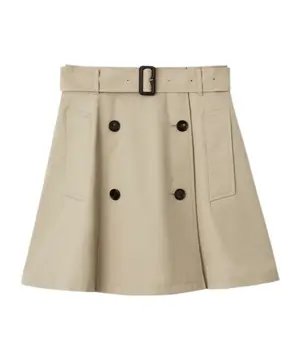 Burberry Gabardine Trench Mini Skirt - Nude