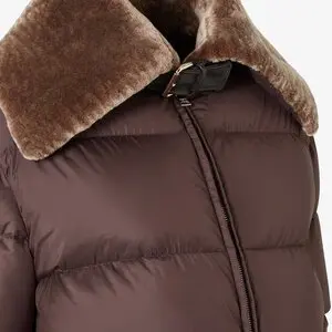 Fendi Zip-up Padded Jacket With Shearling Collar