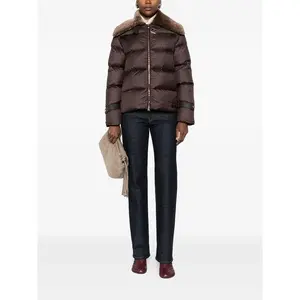Fendi Zip-up Padded Jacket With Shearling Collar