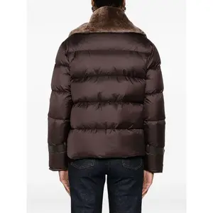 Fendi Zip-up Padded Jacket With Shearling Collar