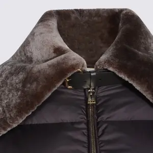 Fendi Zip-up Padded Jacket With Shearling Collar