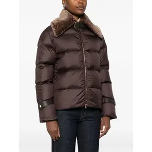 Fendi Zip-up Padded Jacket With Shearling Collar