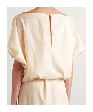 Khaite Niles Cap-sleeved Top - Beige