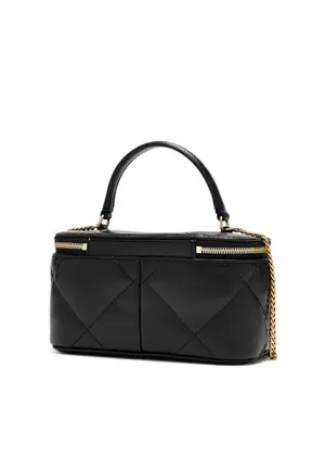 Tory Burch Kira Diamond Quilted Mini Tote Bag - Black
