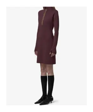 K-WAY High Collar Zip Up Mini Dress