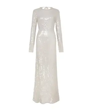 David Koma Long-sleeved Embellished Maxi Dress
