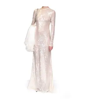 David Koma Long-sleeved Embellished Maxi Dress