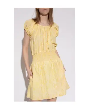 Kenzo Gingham Snakeskin-print A-line Dress