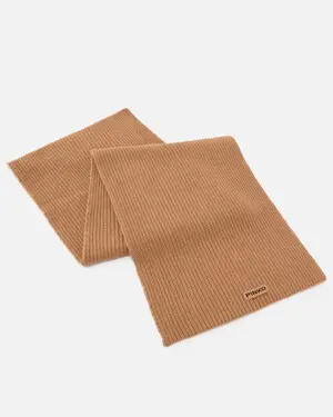 Pinko Logo Patch Knitted Scarf - Brown