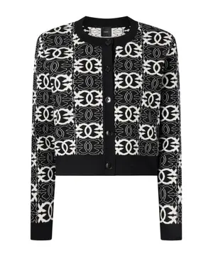 Pinko Love Birds Logo Cardigan - Black