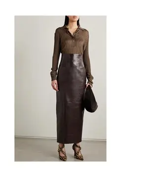 Khaite Vin Ribbed-knit Polo Shirt - Brown