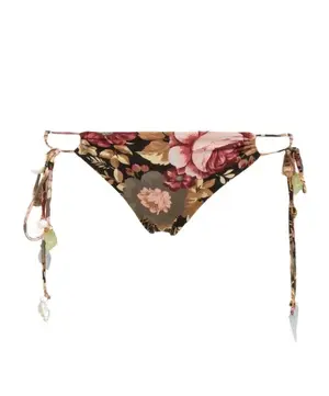 Chloé Rose Print Tie Bikini Bottoms - Black