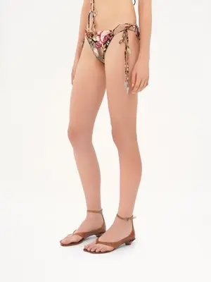 Chloé Rose Print Tie Bikini Bottoms
