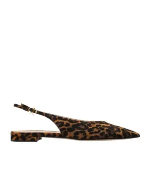 GIANVITO ROSSI Gianvito Rossi Leopard Print Pointed Toe Flat Brown