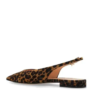 GIANVITO ROSSI Leopard Print Pointed Toe Flat - Brown