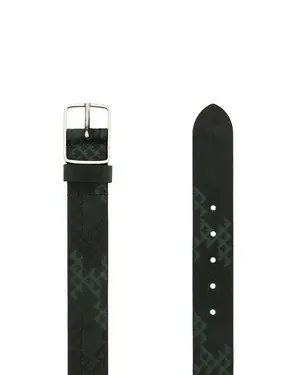Emporio Armani Logo Embossed Leather Belt
