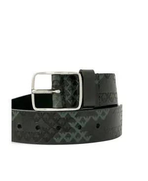 Emporio Armani Logo Embossed Leather Belt