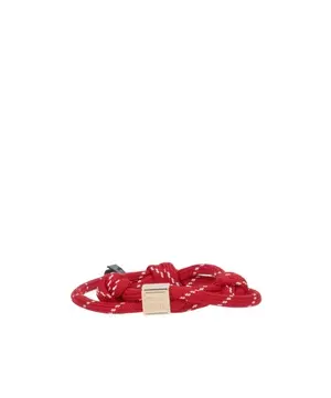 Miu Miu Logo Engraved Rope Bracelet - Red