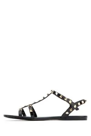 Valentino Garavani Rockstud Strappy Flat Sandals - Black