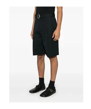 JIL SANDER Concealed Button Poplin Shorts