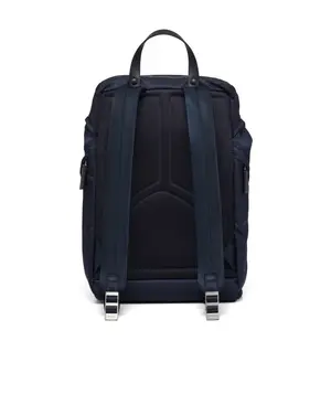 Prada Logo Plaque Buckled Backpack - Blue