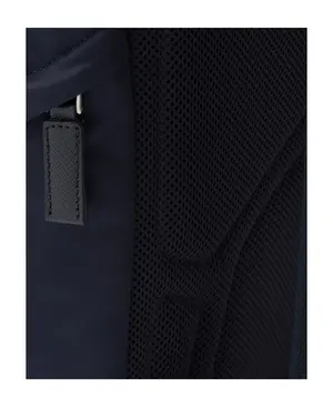 Prada Logo Plaque Buckled Backpack - Blue