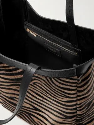 NILI LOTAN Loren Medium -print Calfskin Handbag With Textured Leather