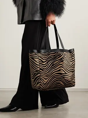 NILI LOTAN Loren Medium -print Calfskin Handbag With Textured Leather