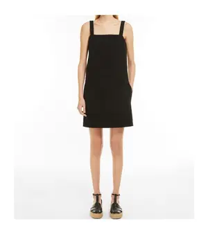 Max Mara Sleeveless Square Neck Mini Dress With Patch Pockets - Black