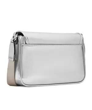 Michael Kors Bradshaw Medium Metallic Messenger Bag - Silver