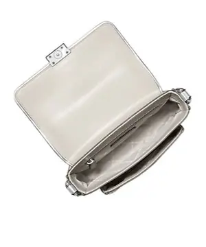 Michael Kors Bradshaw Medium Metallic Messenger Bag - Silver