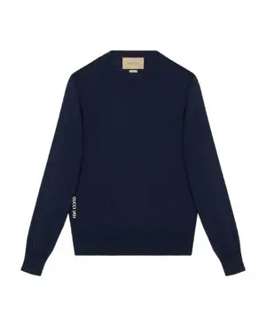 Gucci Embroidered Knit Sweater - Blue