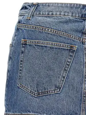 Alexander Wang Lace-detailed Mini Denim Skirt - Indigo