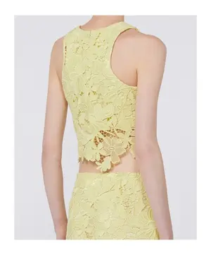 Sportmax Floral Macramé Cropped Top