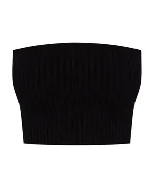 Chloé Ribbed Knit Bandeau Top - Black