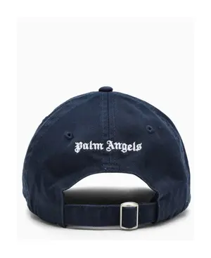 Palm Angels Logo Embroidered Baseball Cap - Blue