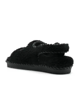 Bottega Veneta Braided Shearling Sandals - Black