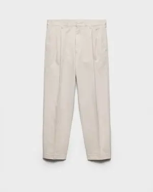 Prada Pleated Relaxed Fit Trousers - Limestone