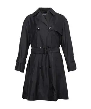 Emporio Armani Double-breasted Coat With Belt - Black