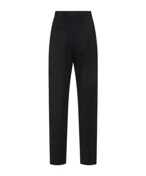 Prada Pleated Tapered-leg Trousers - Black